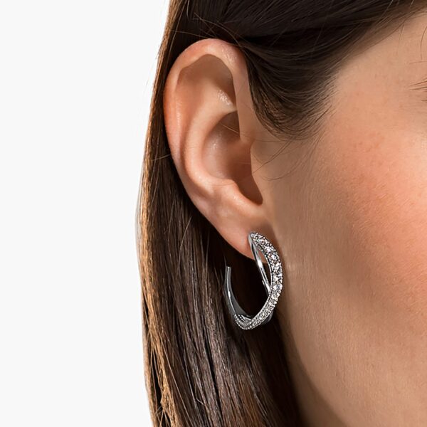 5563908-Twist-Hoop-Pierced-Earrings-White-Rhodium-plated-B - Rank Magazine