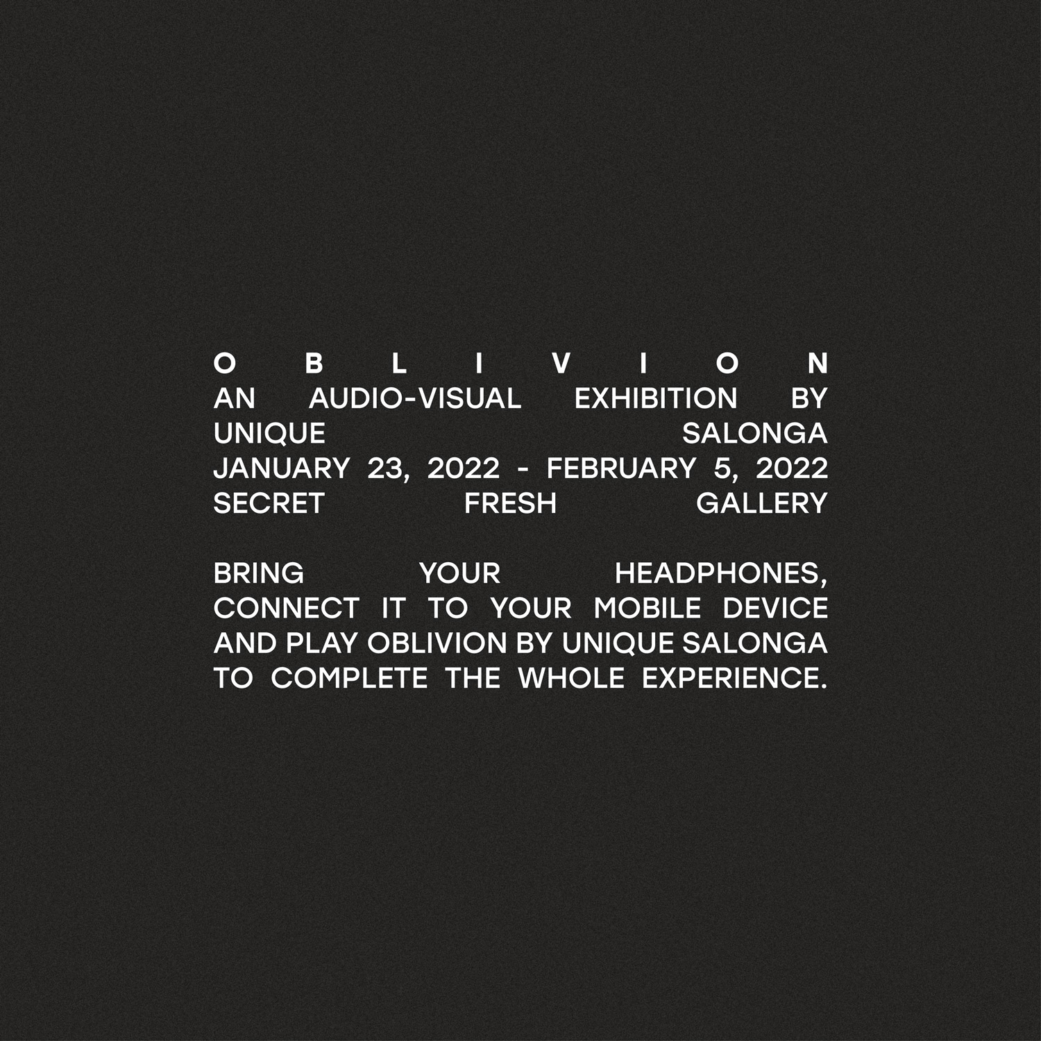 Unique Salonga is Back with a Solo Art Exhibit and a One-Hour Sonic Escape